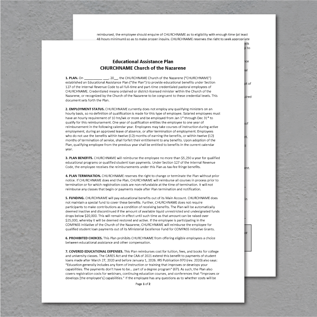 Educational Assistance Program Template – Compass Initiative
